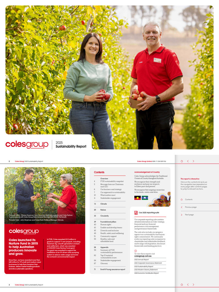 Coles 2025 Sustainability Report Overview | PDF | Sustainability ...