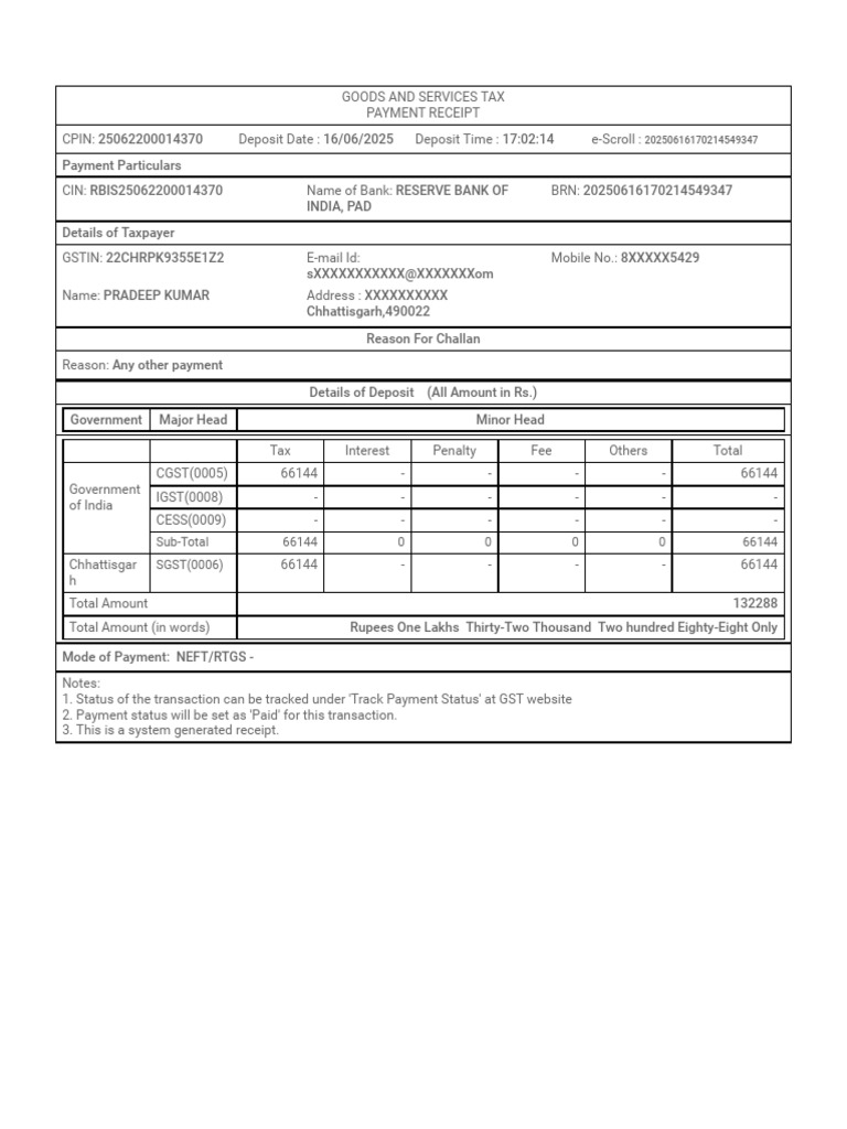 GST-Challan Receipt | PDF