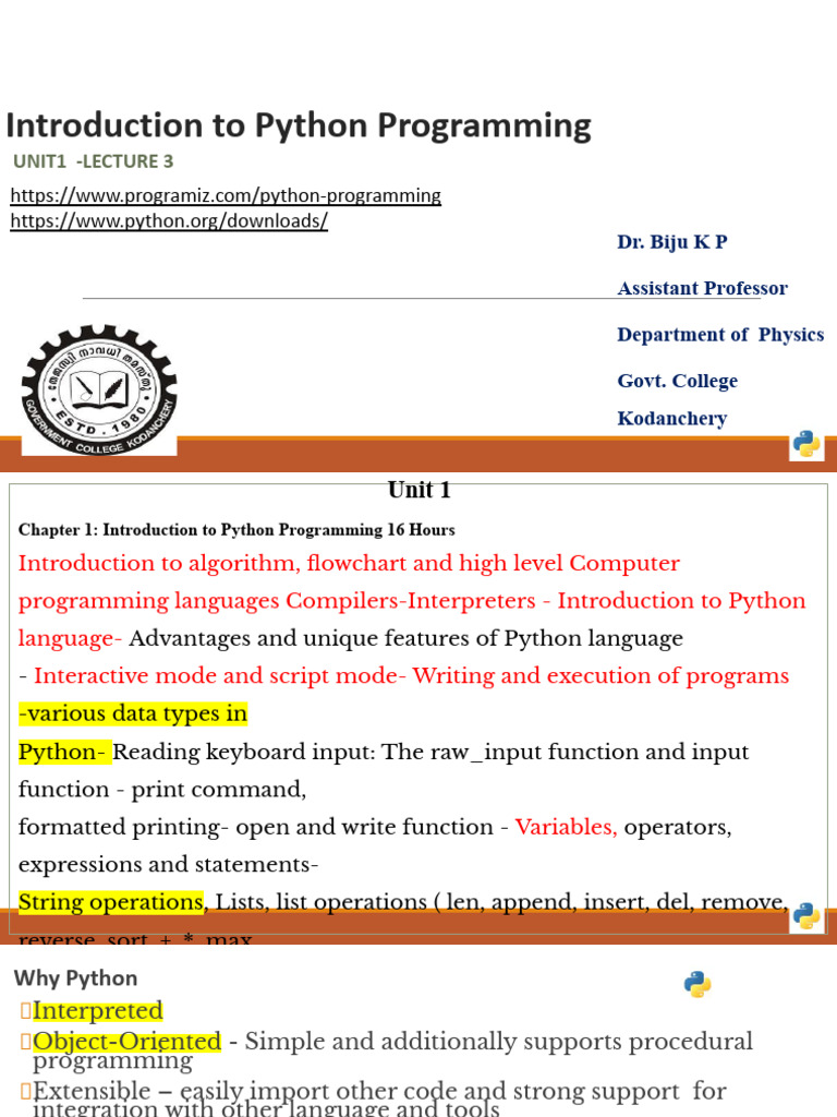 Lect 4a 2021.Pptx | PDF | Python (Programming Language) | String ...
