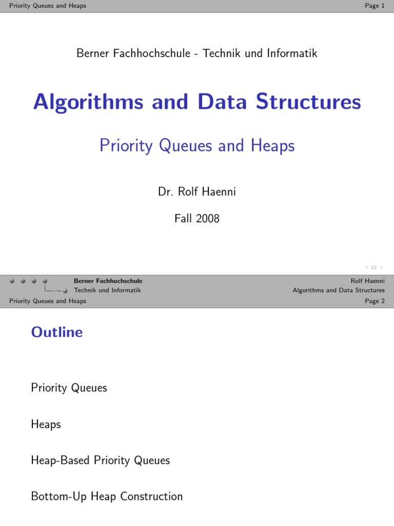 Algorithms and Data Structures: Priority Queues and Heaps | PDF | Queue ... Algorithms and Data Structures: Priority Queues and Heaps | PDF | Queue ...