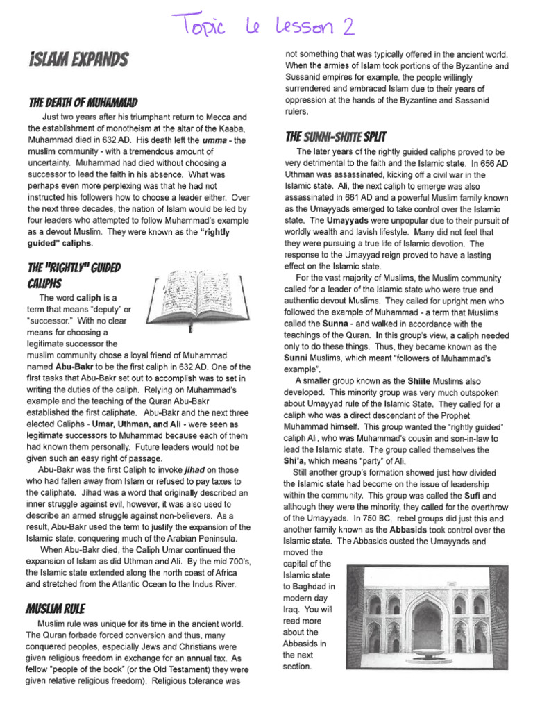 Topic 6 Lesson 2 Reading | PDF