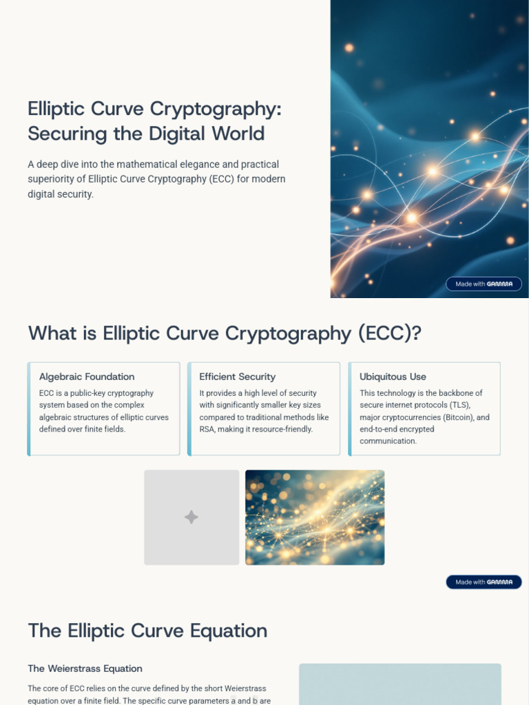 Elliptic Curve Cryptography Securing The Digital World | PDF | Cryptography | Key (Cryptography)