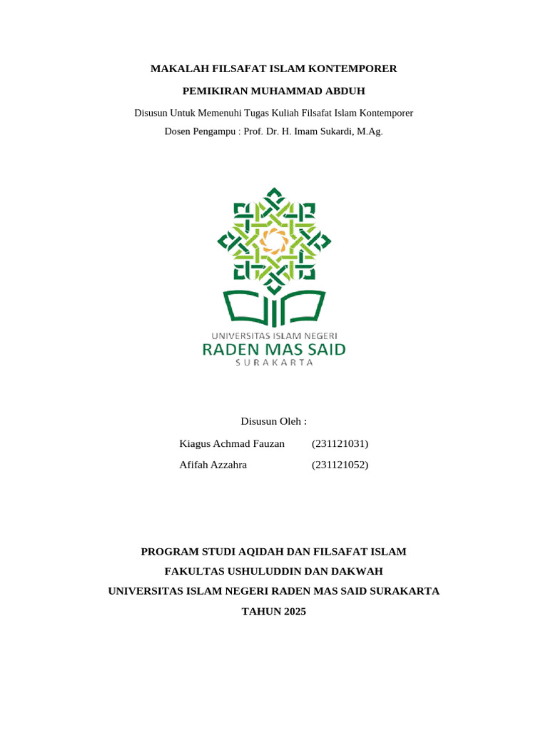 Makalah_Filsafat Islam Kontemporer_kel 1 | PDF