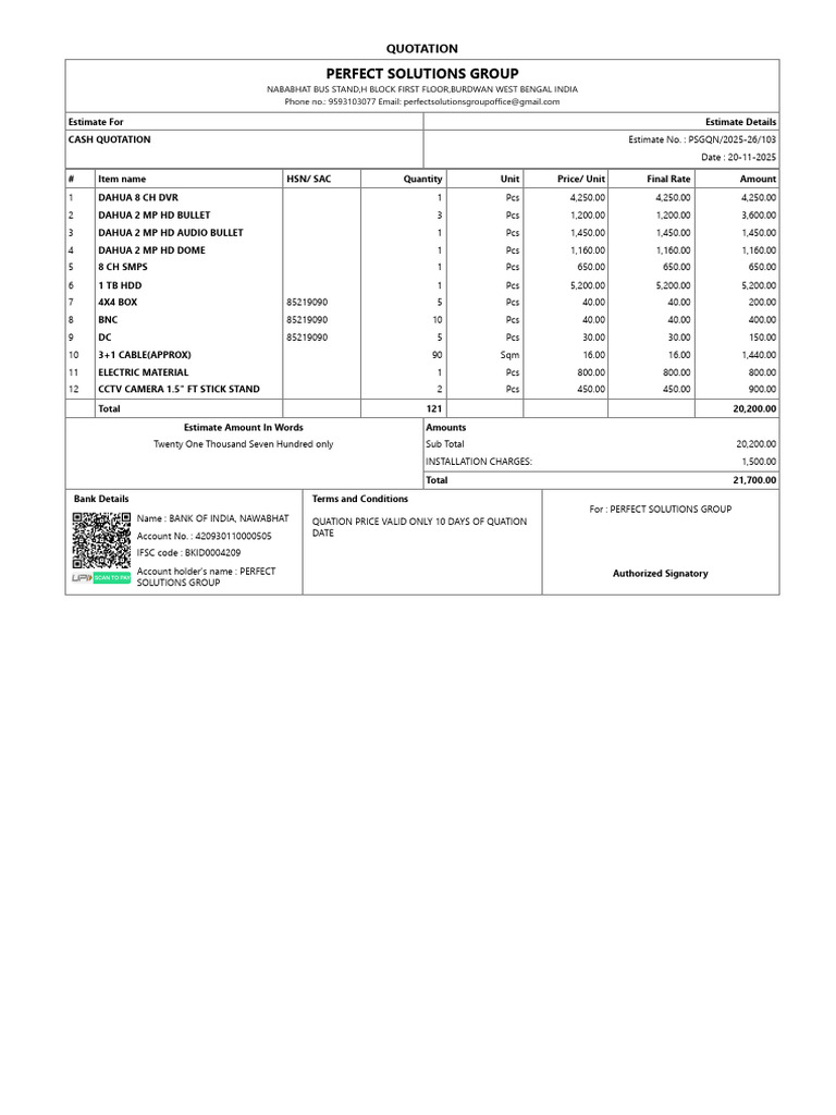 Cash Quotation HD | PDF | Video | Consumer Electronics