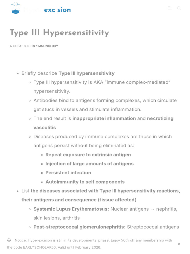 Understanding Type III Hypersensitivity | PDF | Medical Specialties ...