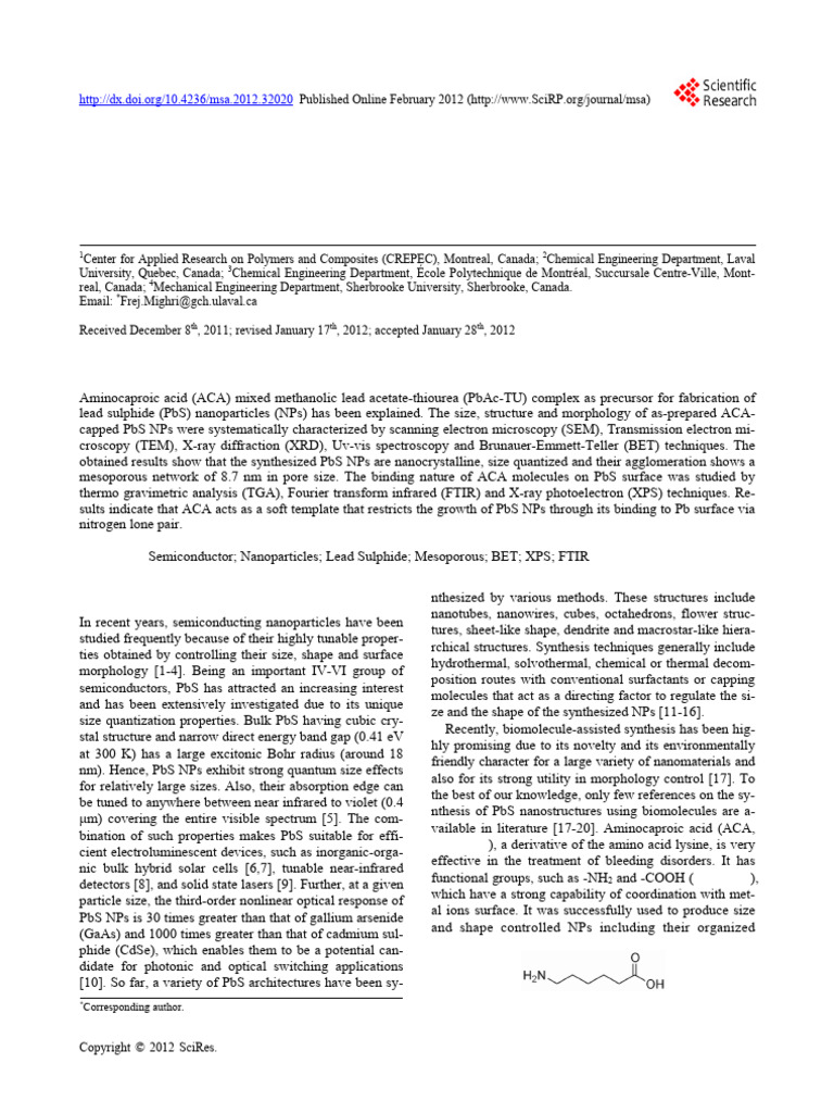 ACA Nano Particle IR Spectra | PDF | Nanoparticle | X Ray Photoelectron ...
