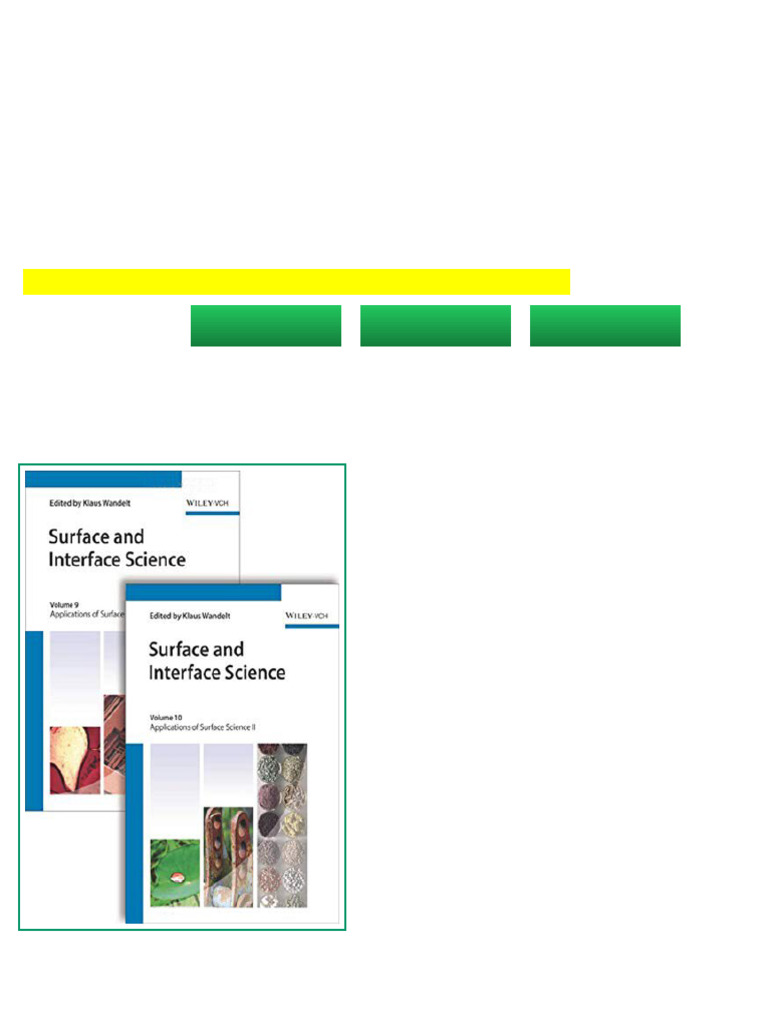 Surface and Interface Science Volumes 9 and 10 Volume 9 Applications I ...
