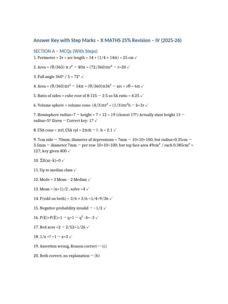 Answer Key With Steps | PDF