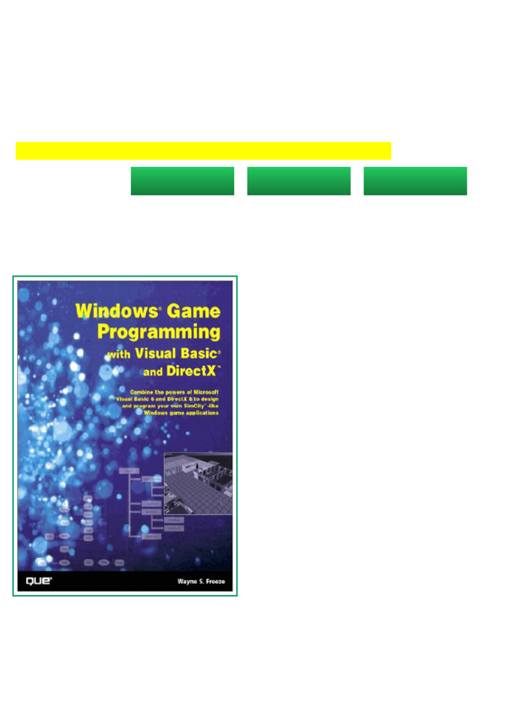Windows Game Programming with Visual Basic and DirectX 1st Edition Freeze pdf version | PDF ...