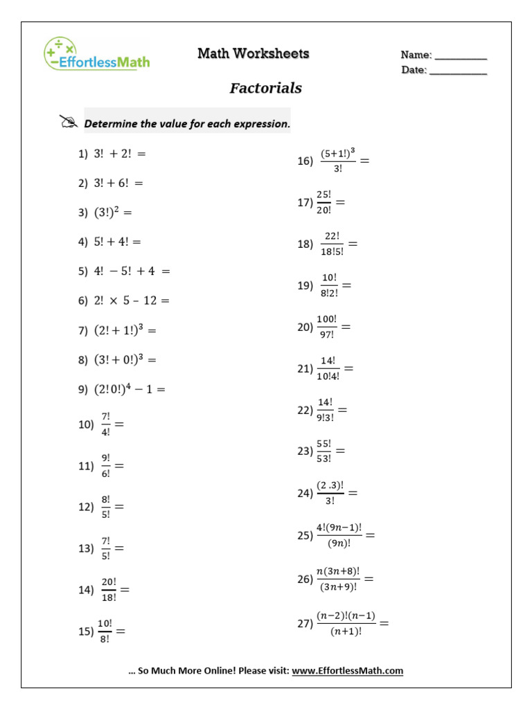 Factorials 2 | PDF