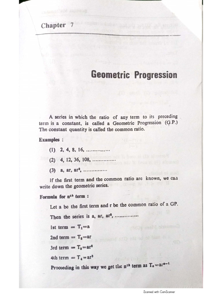 Geometric Progression (With Answers) | PDF
