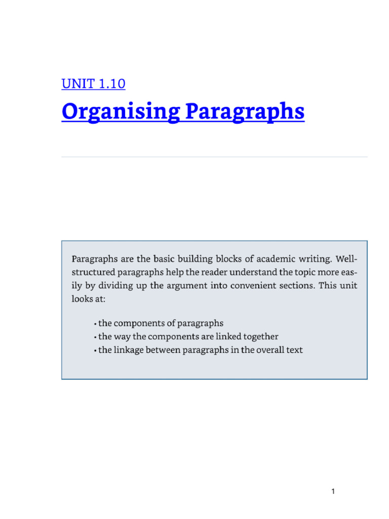 14. Organizing Paragraphs | PDF