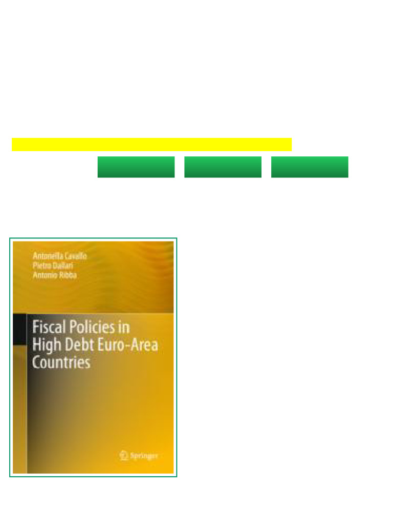 (Ebook) Fiscal Policies in High Debt Euro-Area Countries by Antonella ...