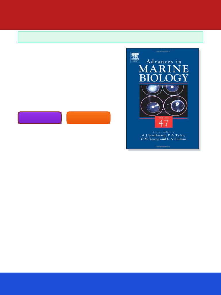 Advances in Marine Biology Vol 47 1st Edition Alan J. Southward ...