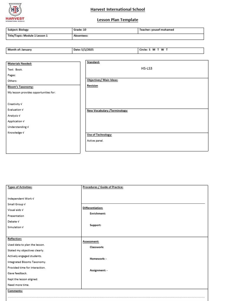.Lesson Plan G10 Q2week7 | PDF | Lesson Plan | Rna Splicing