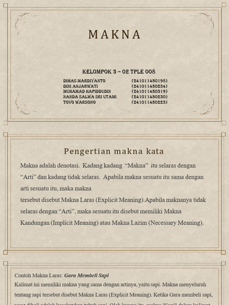 Jenis dan Makna Kata dalam Bahasa Indonesia | PDF