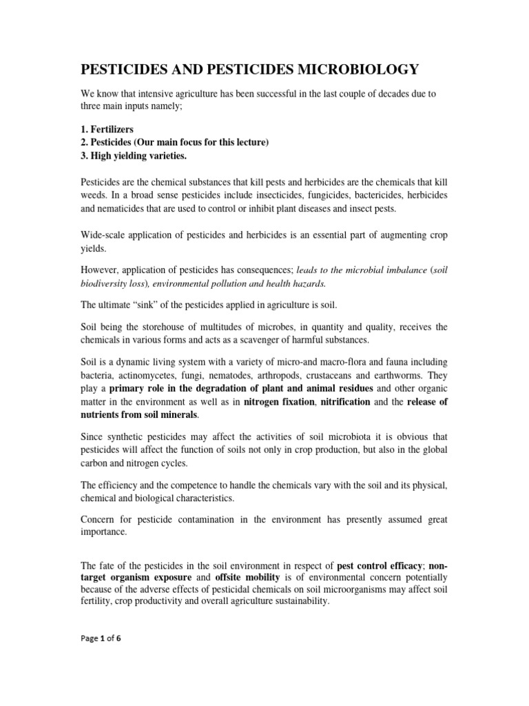 Impact of Pesticides on Soil Microbiology | PDF | Soil | Pesticide