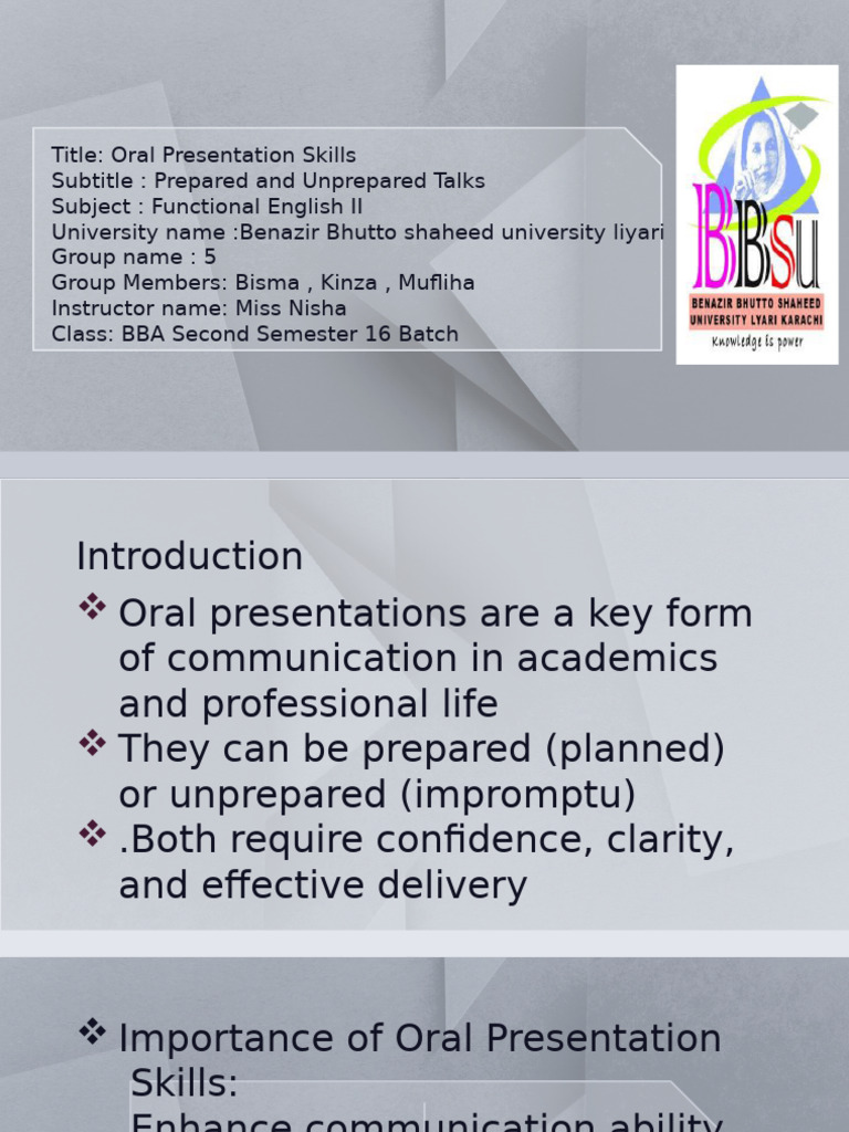 Mastering Oral Presentation Skills | PDF