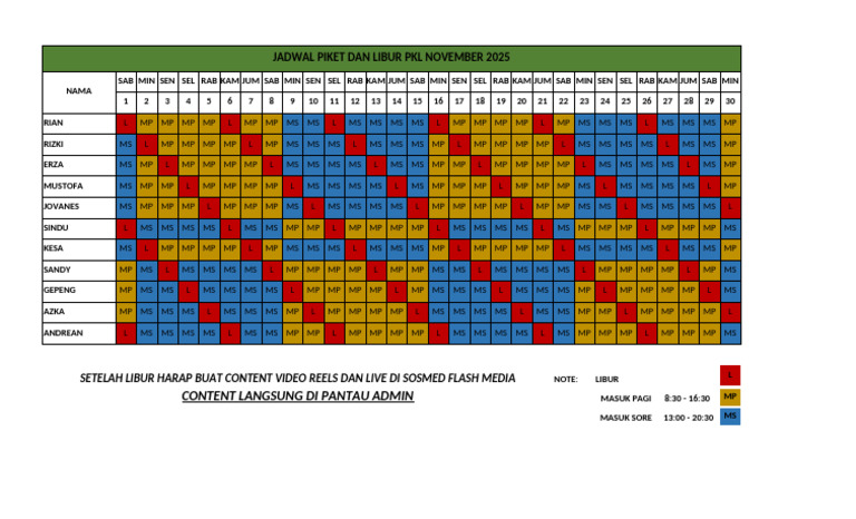 Jadwal Adick Adick-1 | PDF