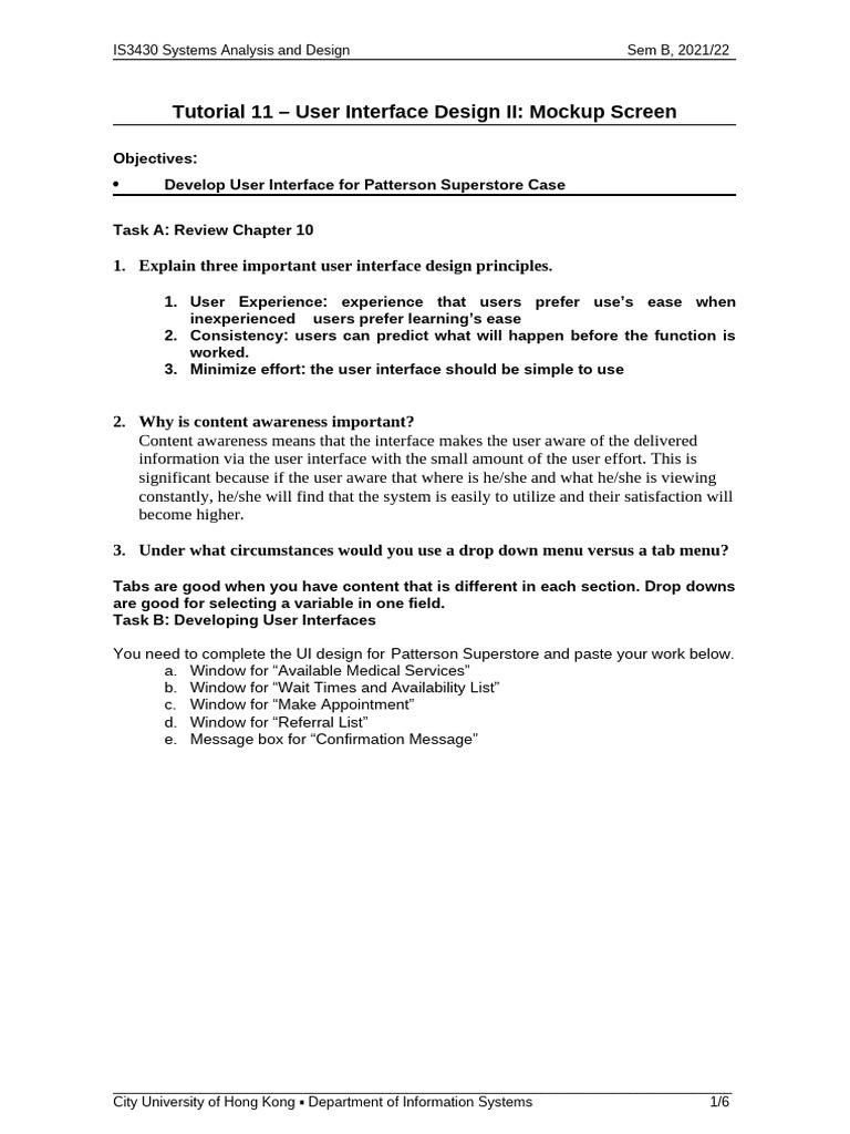 IS3430 Tutorial WK 11 v2 | PDF | Graphical User Interfaces | Computing