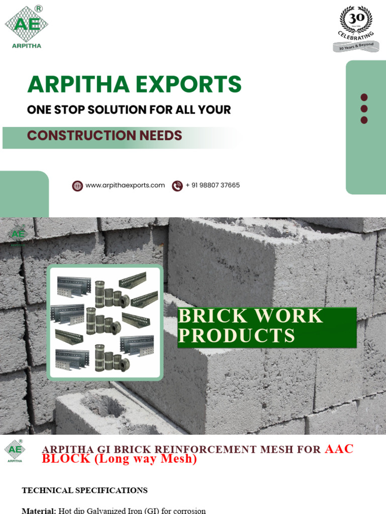 Arpitha Exports - Brick Work Product | PDF | Brick | Masonry