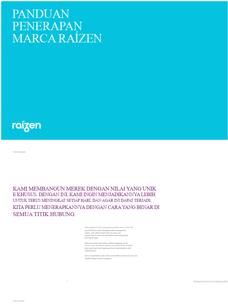 Panduan Penerapan Merek Raízen | PDF