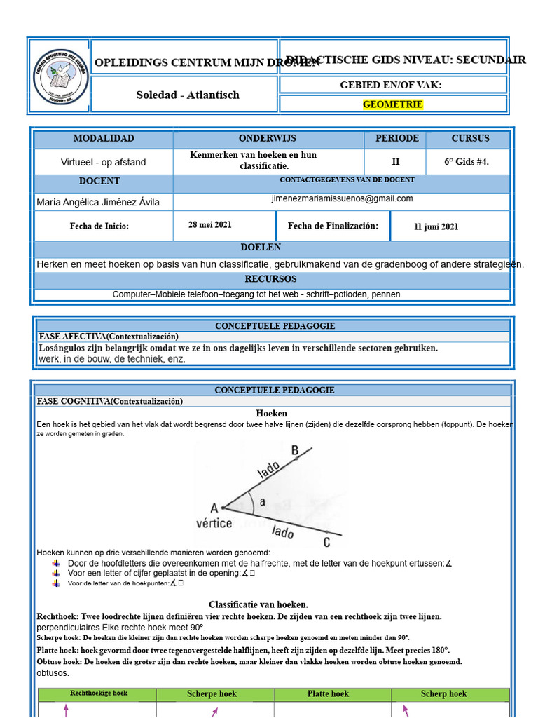 Gids #4 Geometrie Zesde Klas. | PDF