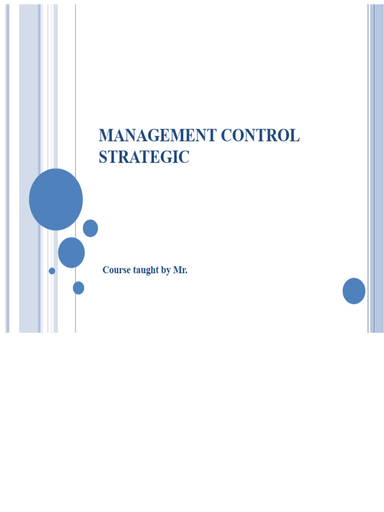 Strategic Management Control | PDF | Strategic Management | Prices
