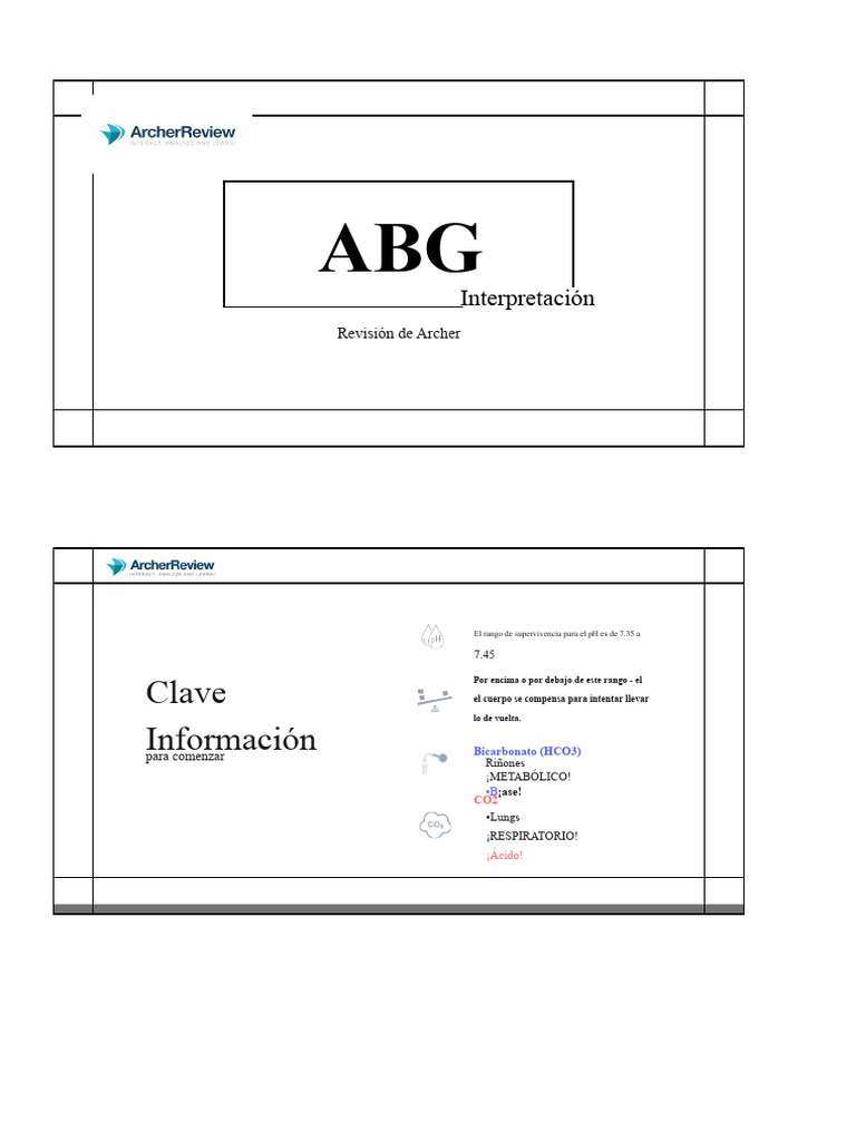 Interpretación de ABG: pH y Compensación | PDF | Medicina de Cuidados ...