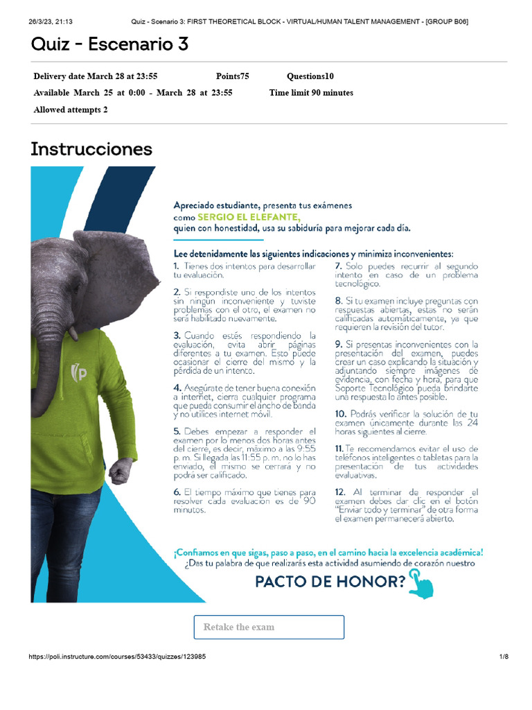 Quiz - Scenario 3 - FIRST THEORETICAL BLOCK - VIRTUAL - HUMAN TALENT ...