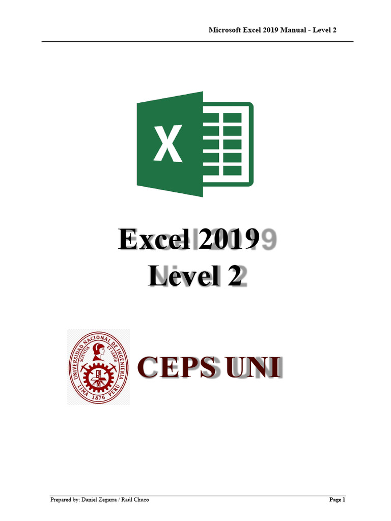 Excel Manual Level 2 - 2019 | PDF | Microsoft Excel | Spreadsheet
