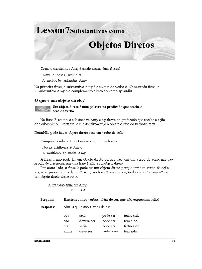 Substantivos como Objetos Diretos e Indiretos | PDF | Objeto (gramática ...