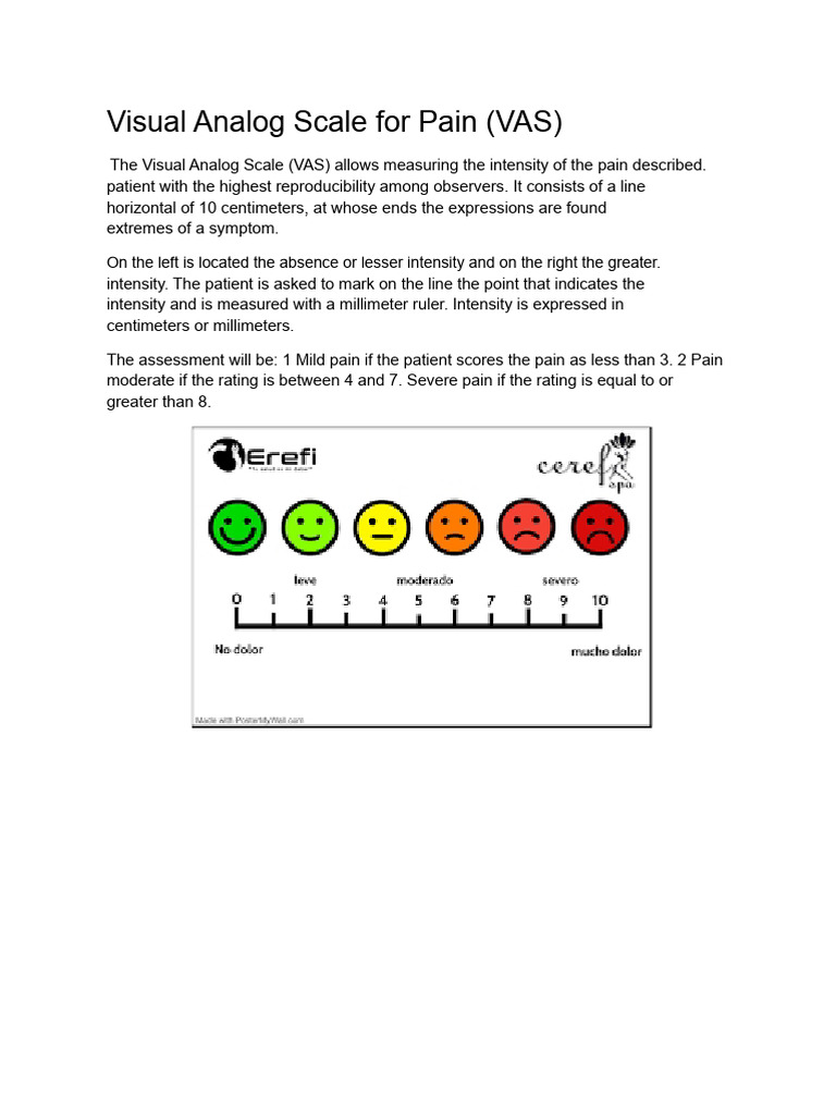 Visual Analog Scale For Pain | PDF