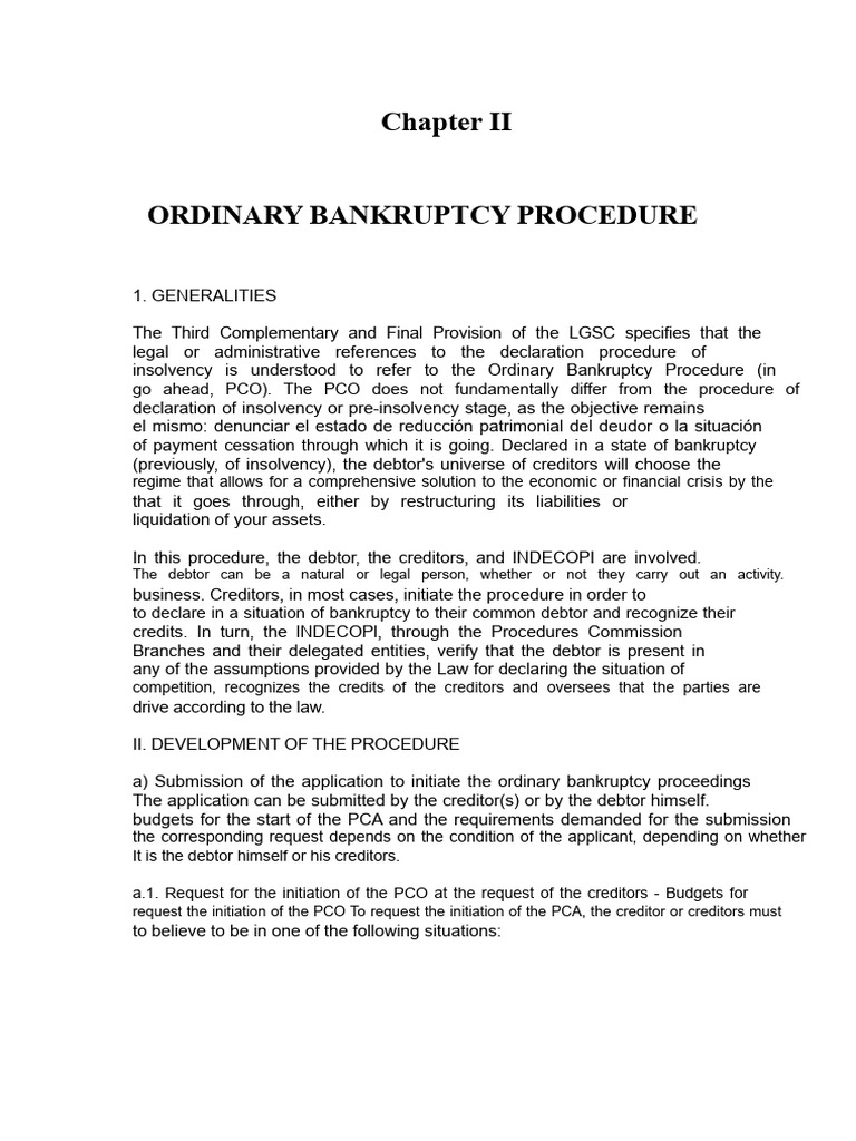Ordinary Bankruptcy Procedure | PDF | Bankruptcy | Liquidation