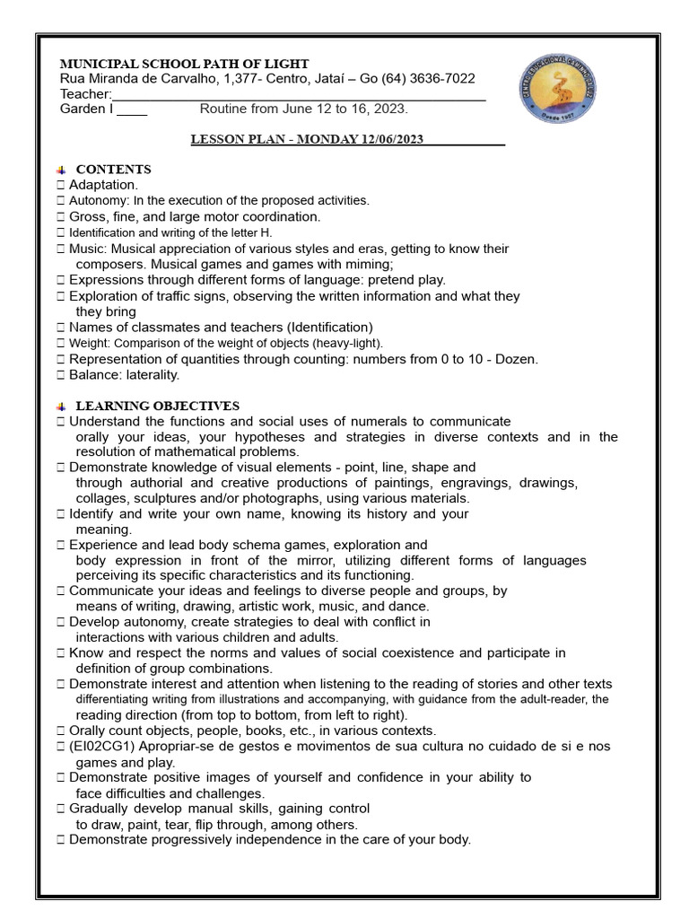 June Festival Lesson Plan for Kids | PDF