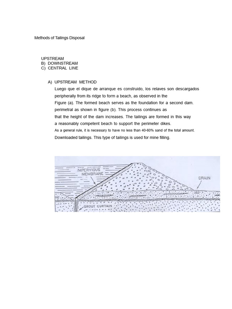 Tailings Disposal Methods Explained | PDF | Dam | Water