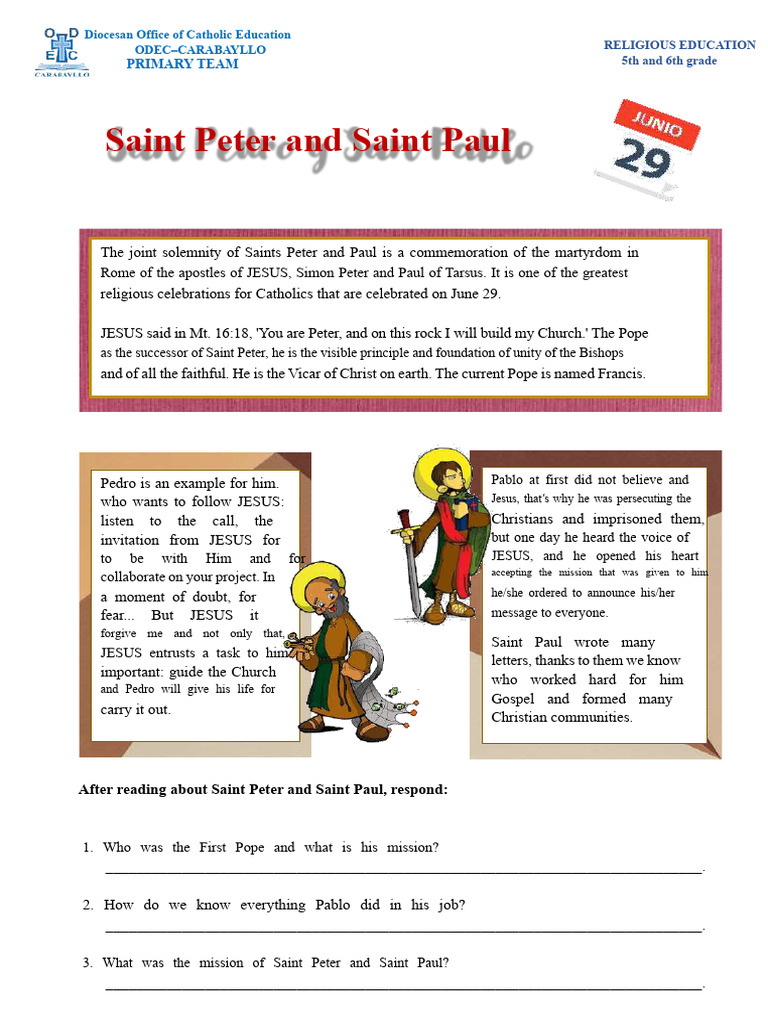 Saint Peter and Saint Paul - 5th and 6th Grade Elementary School | PDF ...