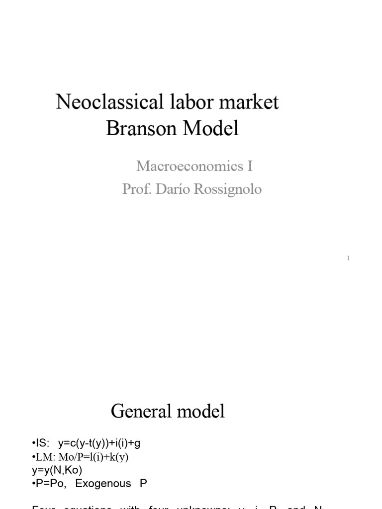 Neoclassical Labor Market - Branson Model - MACROECONOMICS (BACHELOR'S ...