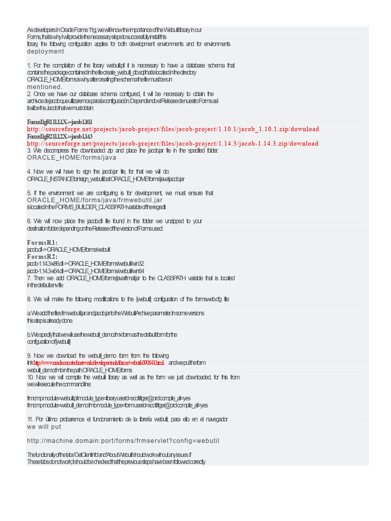 Configure Webutil for Oracle Forms 11g | PDF | Computing | Computing ...