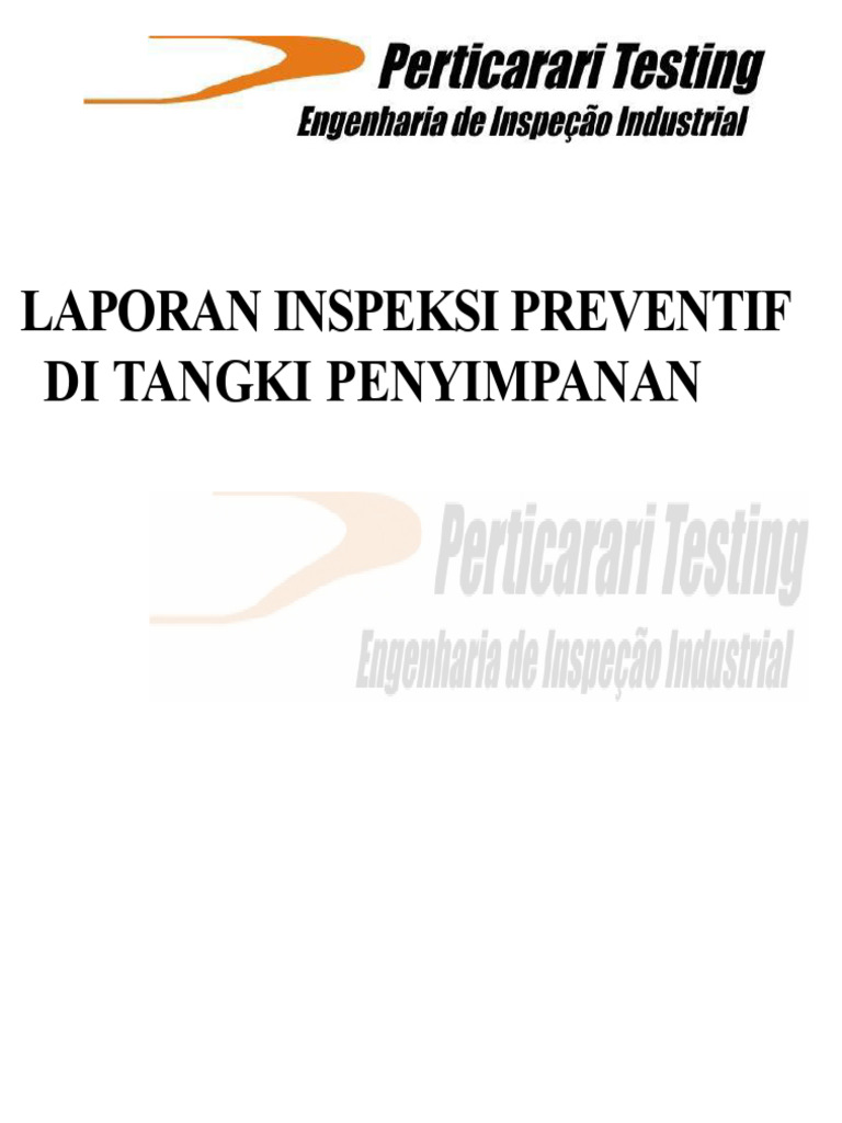 Inspeksi Preventif Tangki Penyimpanan Etanol | PDF