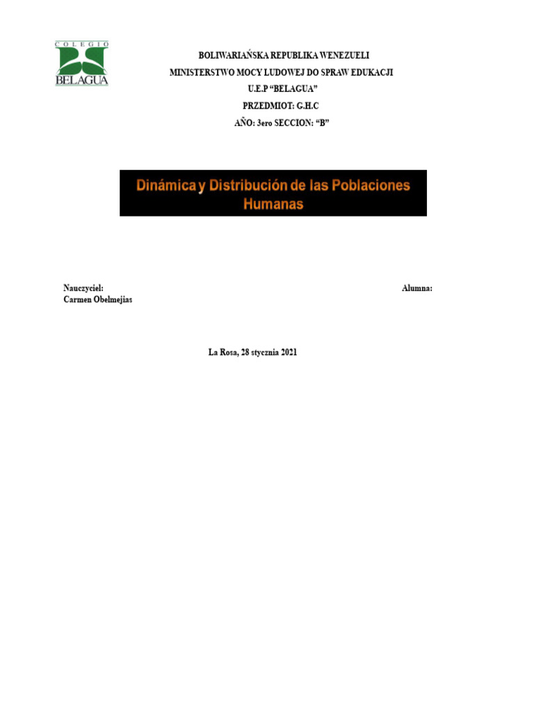 Dynamika i rozkład populacji | PDF