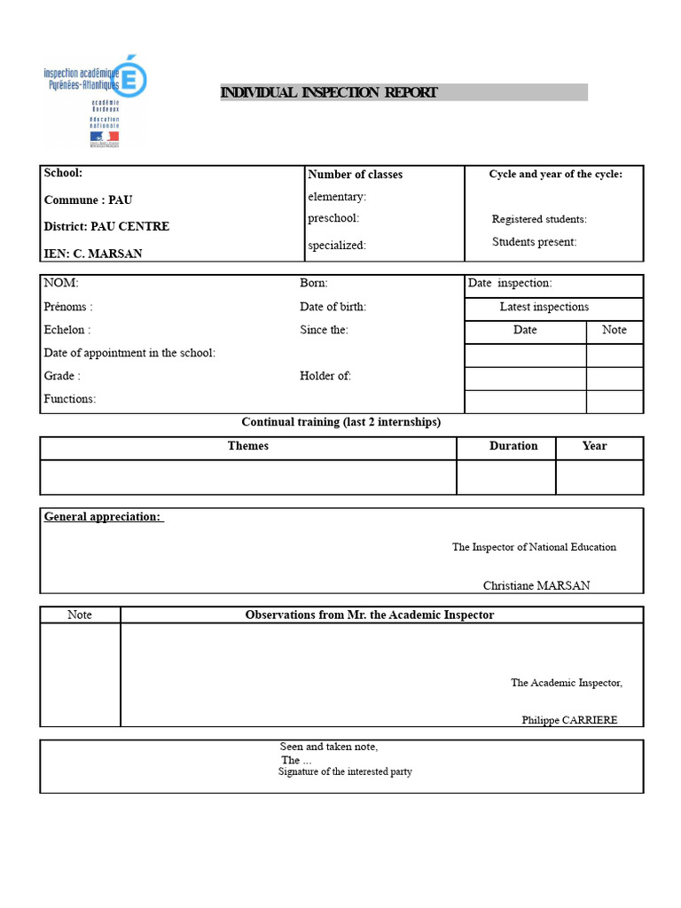 Individual School Inspection Report | PDF | Teachers | Learning