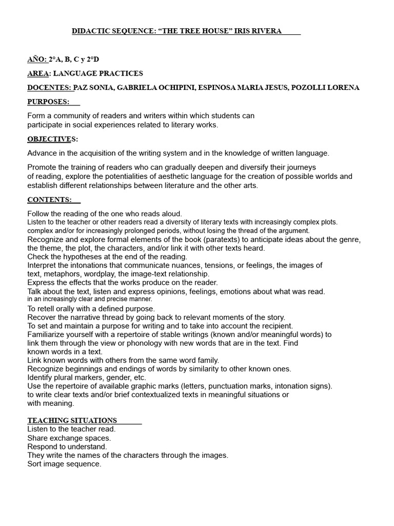 DIDACTIC SEQUENCE THE TREE HOUSE-EP24 | PDF | Word | Human Communication