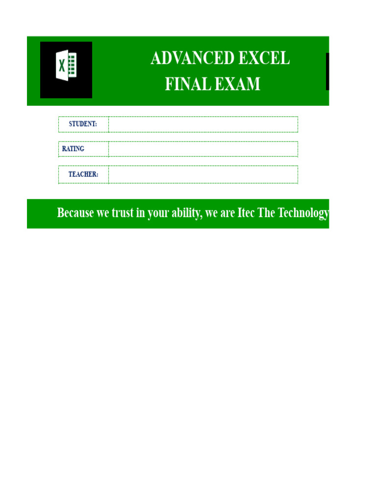 Final Exam - Advanced Excel February | PDF | Information Retrieval ...