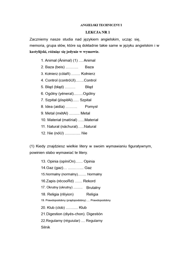 Technical English 1 | PDF