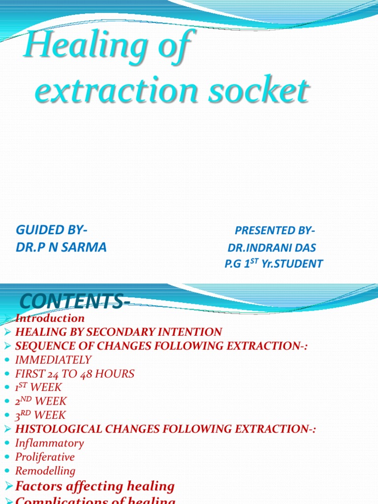 Healing of Extraction Socket | PDF | Wound Healing | Healing