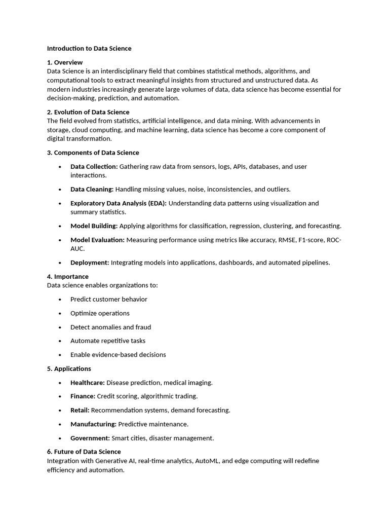 Introduction to Data Science | PDF | Machine Learning | Apache Spark