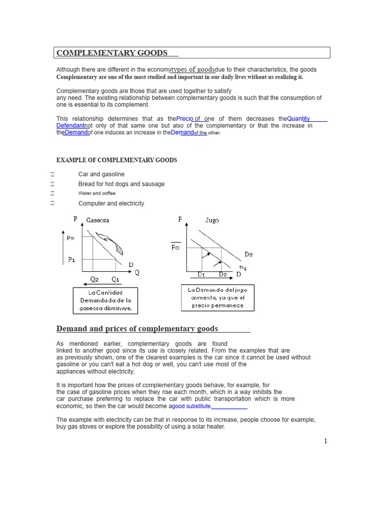 COMPLEMENTARY AND SUPPLEMENTARY GOODS | PDF | Demand | Goods