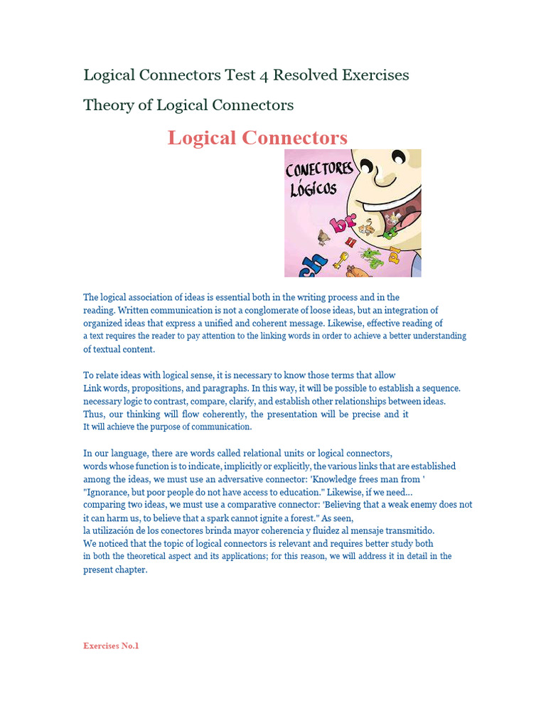 Logical Connectors Exercises and Solutions | PDF | Communication | Reason