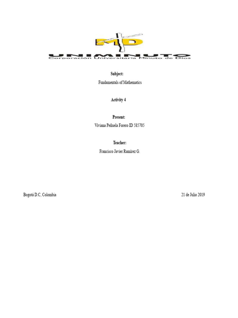 ACTIVITY 4 FUNDAMENTALS OF MATHEMATICS | PDF